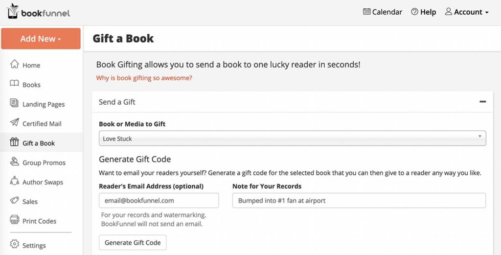 Gift A Book: Send One Book to One Reader | BookFunnel Author Knowledge Base