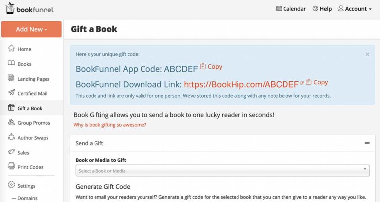 Gift A Book: Send One Book to One Reader | BookFunnel Author Knowledge Base