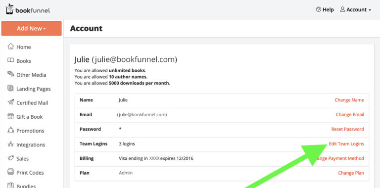 Team Logins for Virtual Assistants | BookFunnel Author Knowledge Base