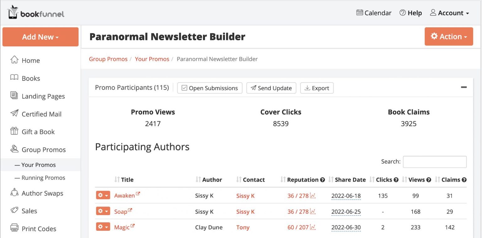 Promo Statistics | BookFunnel Author Knowledge Base