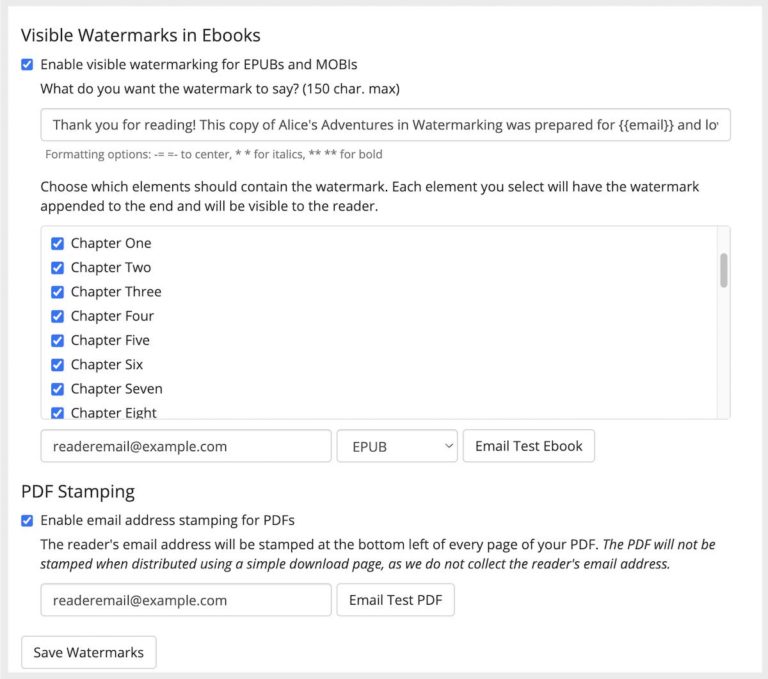 Watermarking EPUB and PDF Files | BookFunnel Author Knowledge Base